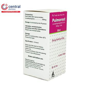 [CHÍNH HÃNG] Thuốc Pulmorest 50ml Santa giúp giảm ho hiệu quả