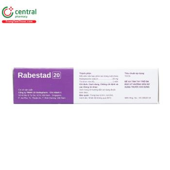 Thuốc Rabestad 20 điều trị trào ngược dạ dày, viêm loét đường tiều hóa