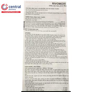 [CHÍNH HÃNG] Thuốc Rivomoxi 400mg điều trị viêm phổi, viêm xoang