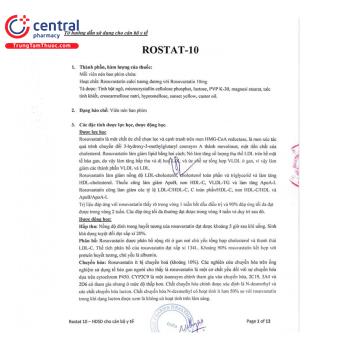 [CHÍNH HÃNG] Thuốc Rostat-10điều trị tăng cholesterol máu hiệu quả