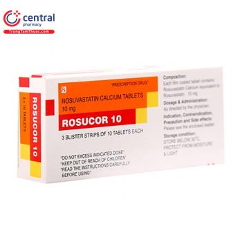 [CHÍNH HÃNG] Thuốc Rosucor 10 điều trị mỡ máu cao