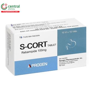 Thuốc S-Cort Tablet 100mg điều trị loét dạ dày, tổn thương niêm mạc dạ dày