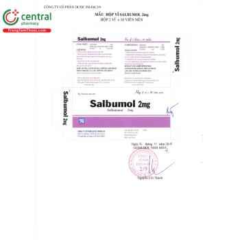 Thuốc Salbumol 2mg Nadyphar chỉ định điều trị, dự phòng cơn hen cấp