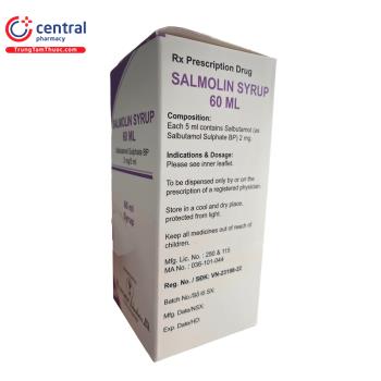 [CHÍNH HÃNG] Thuốc Salmolin Syrup 60ml điều trị hen phế quản