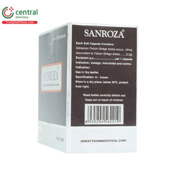 Thuốc Sanroza 40mg điều trị suy giảm tuần hoàn, suy giảm trí nhớ