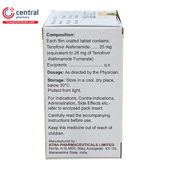 [CHÍNH HÃNG] Thuốc Tafsafe 25mg - điều trị viêm gan B mạn tính
