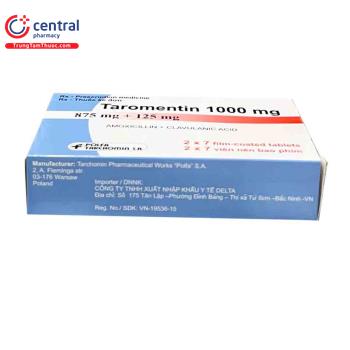 [CHÍNH HÃNG] Thuốc Taromentin 1000mg - Thuốc điều trị nhiễm trùng cho ...