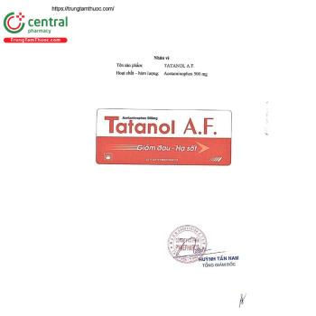 Thuốc Tatanol A.F. 500mg: Công dụng, liều dùng và lưu ý khi sử dụng
