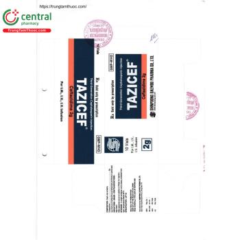 Thuốc Tazicef 2g - Điều trị các trường hợp nhiễm khuẩn Gram âm nặng