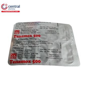 [CHÍNH HÃNG] Thuốc Tenamox 500 điều trị nhiễm trùng đường hô hấp