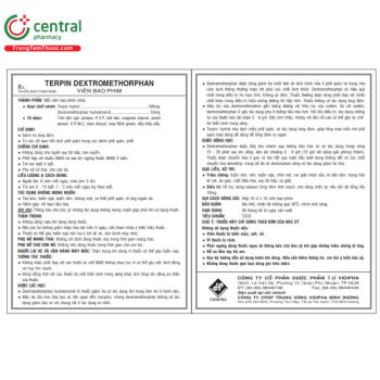 Thuốc Terpin Dextromethorphan Vidipha trị ho, long đờm