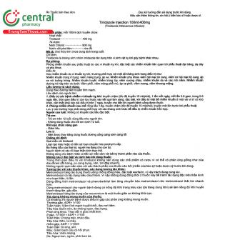 Thuốc Tinidazole Injection 100ml:400mg kháng sinh điều trị nhiễm khuẩn