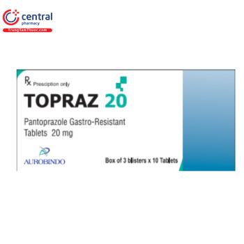 Thuốc Topraz 20 - Thuốc ức chế bơm proton giúp làm giảm tiết acid