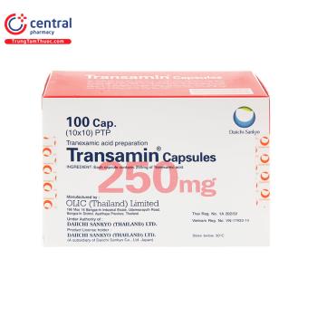 [CHÍNH HÃNG] Thuốc Transamin Capsuales 250mg ức chế tiêu fibrin huyết