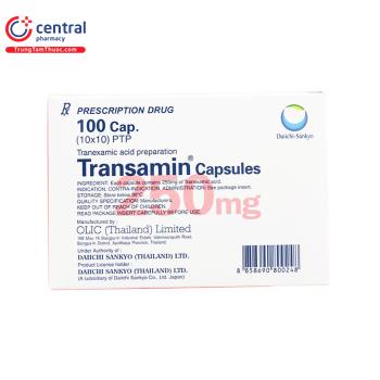 [CHÍNH HÃNG] Thuốc Transamin Capsuales 250mg ức chế tiêu fibrin huyết