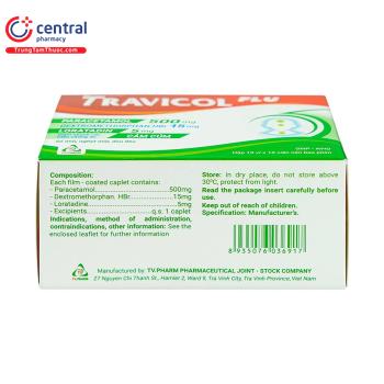 [CHÍNH HÃNG] Thuốc Travicol Flu giúp hạ sốt, giảm đau, giảm ho