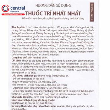 [CHÍNH HÃNG] Thuốc trĩ Nhất Nhất - điều trị trĩ nội