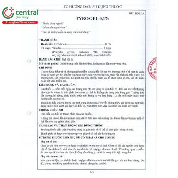 Thuốc Tyrogel 0,1% - Điều trị nhiễm khuẩn ở vết thương nhỏ bề mặt da