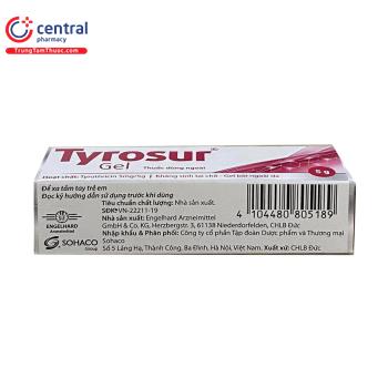 Thuốc Tyrosur Gel 5mg/5g điều trị, ngăn ngừa nhiễm khuẩn vết thương