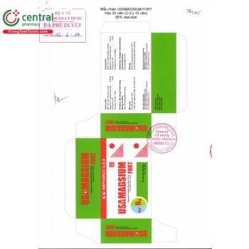 Thuốc Usamagsium Fort 470mg/10mg điều trị các trường hợp thiếu Magie