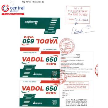 [CHÍNH HÃNG] Thuốc Vadol 650 extra điều trị các cơn đau