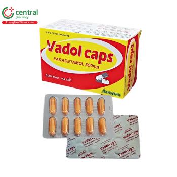 Thuốc Vadol caps 500mg (Paracetamol) - Hạ sốt, giảm đau nhẹ đến vừa
