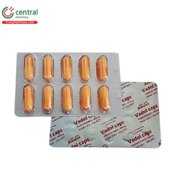 Thuốc Vadol caps 500mg (Paracetamol) - Hạ sốt, giảm đau nhẹ đến vừa