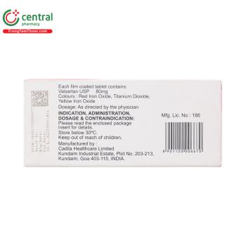 Thuốc Valazyd 80 điều trị tăng huyết áp, suy tim, điều trị sau nhồi máu ...