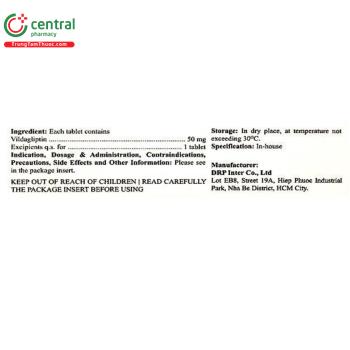 Thuốc Vanadia 50mg - Điều trị đái tháo đường type 2 ở trưởng thành