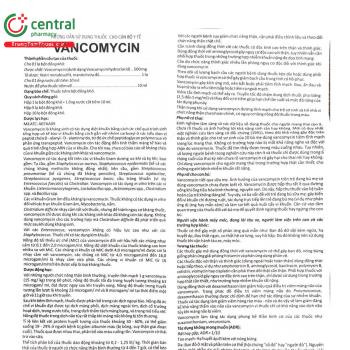 Thuốc VANCOMYCIN 500mg kháng sinh trị nhiễm khuẩn nặng