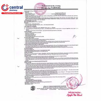 [CHÍNH HÃNG] Thuốc Varogel 10ml điều trị loét dạ dày, tá tràng