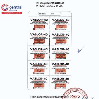[CHÍNH HÃNG] Thuốc Vaslor-40 điều trị cao cholesterol máu hiệu quả
