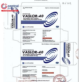 [CHÍNH HÃNG] Thuốc Vaslor-40 điều trị cao cholesterol máu hiệu quả