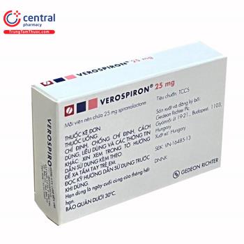 [CHÍNH HÃNG] Thuốc Verospiron 25mg - Thuốc lợi tiểu hạ huyết áp