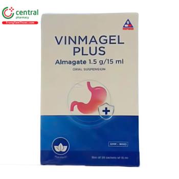 Thuốc Vinmagel plus 1,5g/15ml trung hòa acid dịch vị, giảm đau dạ dày