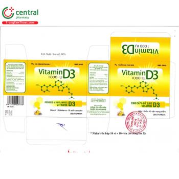Thuốc Vitamin D3 1000IU DHG - Điều trị bệnh còi xương do dinh dưỡng