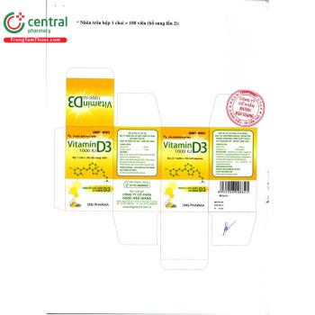 Thuốc Vitamin D3 1000IU DHG - Điều trị bệnh còi xương do dinh dưỡng
