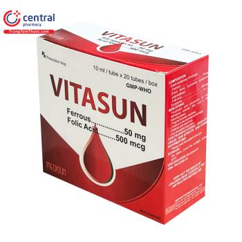 [CHÍNH HÃNG] Thuốc Vitasun 50mg (Medisun) bổ sung sắt và acid folic