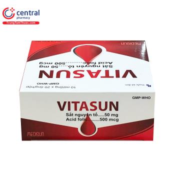 [CHÍNH HÃNG] Thuốc Vitasun 50mg (Medisun) bổ sung sắt và acid folic