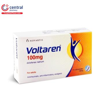 [CHÍNH HÃNG] Thuốc đặt Voltaren 100mg trị thoái hóa và viêm thấp khớp