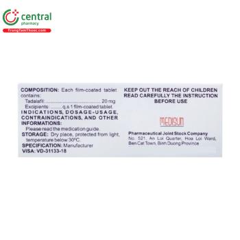 Thuốc Zevagra 20mg - Điều trị cho trường hợp rối loạn cương dương