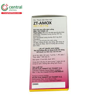 Thuốc ZT-Amox 200/28,5mg (70ml) - điều trị nhiễm khuẩn hô hấp, viêm xoang