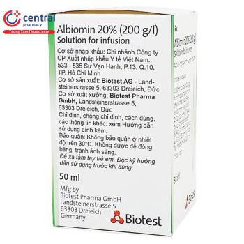 [CHÍNH HÃNG] Thuốc Albiomin 20% 50mL: Bổ sung albumin tức thì