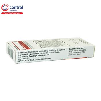 Thuốc Tildiem 60mg điều trị dự phòng cơn đau thắt ngực