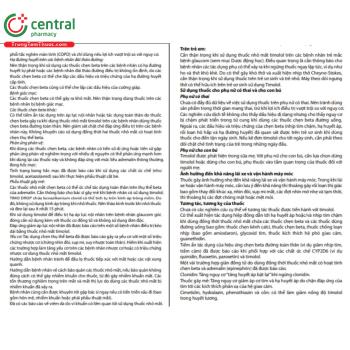 Thuốc Timo drop 5mg/ml điều trị tăng nhãn áp Glaucom góc mở mãn tính ...