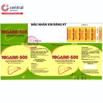 [CHÍNH HÃNG] Thuốc Toganin-500: Giảm amoniac máu, cân bằng ure