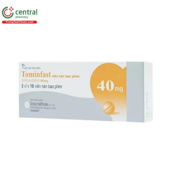 Thuốc Tominfast 40mg điều trị tăng cholesterol, lipid máu