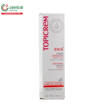 Topicrem Cica Soothing Cream 40ml - kem dưỡng ẩm phục hồi da