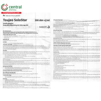 Thuốc Toujeo solostar 300 Units/ML điều trị bệnh tiểu đường ở người lớn