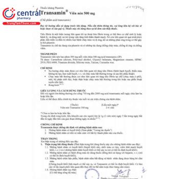 [CHÍNH HÃNG] Thuốc Transamin Tab.500mg có tác dụng cầm máu hiệu quả
